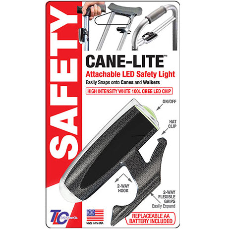 Cane-Lite: Snap On LED Flashlight w/AA Battery for Walking Cane Walker ...